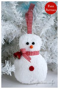 Washcloth Snowman Free Sewing Pattern