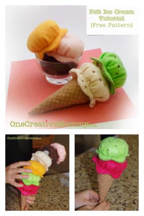 Felt Ice Cream Free Sewing Pattern