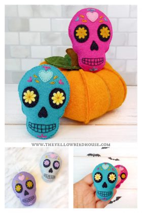 Felt Sugar Skulls Free Sewing Pattern