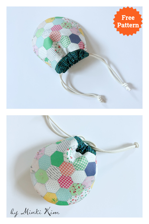Round Drawstring Bag Free Sewing Pattern