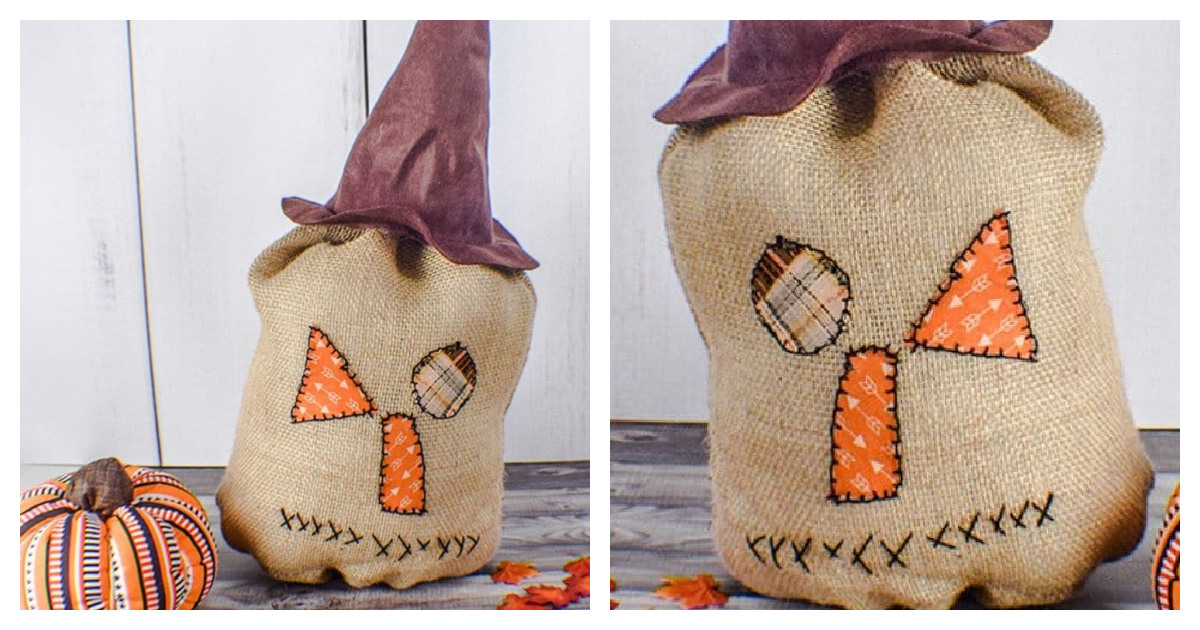 Primitive Burlap Pumpkin Free Sewing Pattern