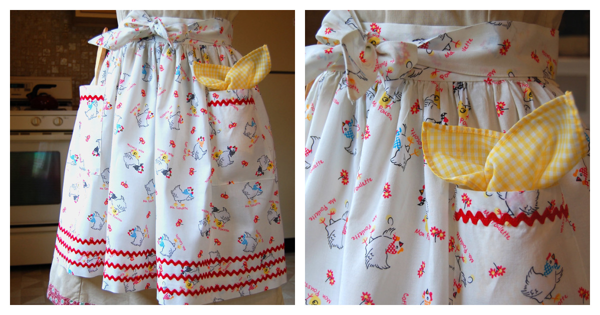 Vintage Half Apron Free Sewing Pattern
